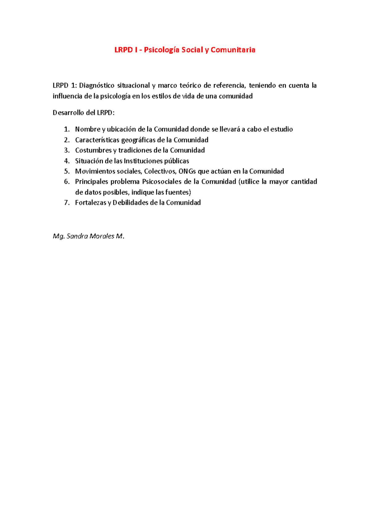 Guía para la Elaboración del LRPD I en Psicología Social y Comunitaria ...