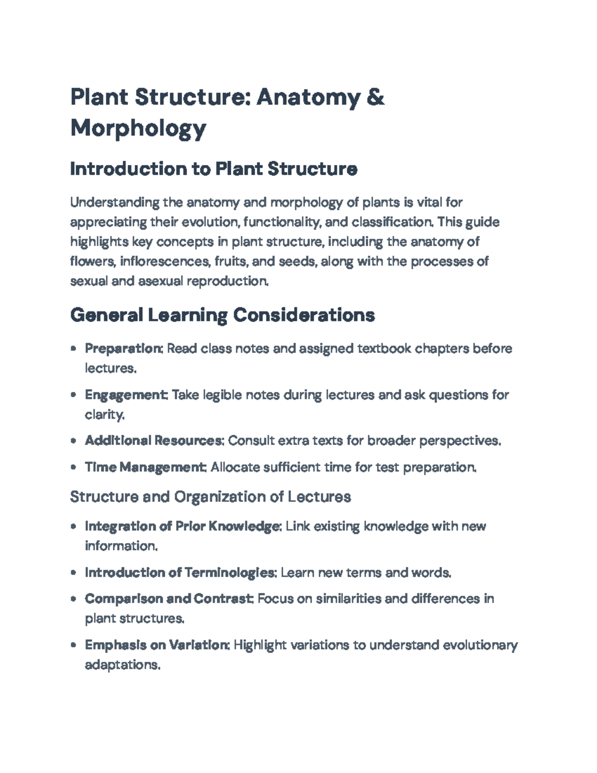 Plant Structure: Anatomy & Morphology - Key Concepts Overview - Plant ...