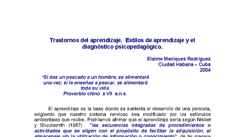 Estilos de Aprendizaje y Diagnóstico Psicopedagógico: Un Enfoque ...