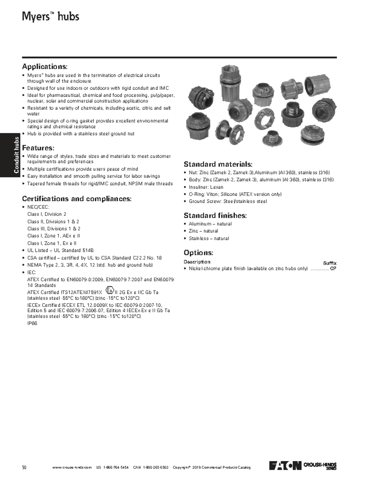 Conduit Hubs Applications: 2019 Catalog Overview and Features - Studocu