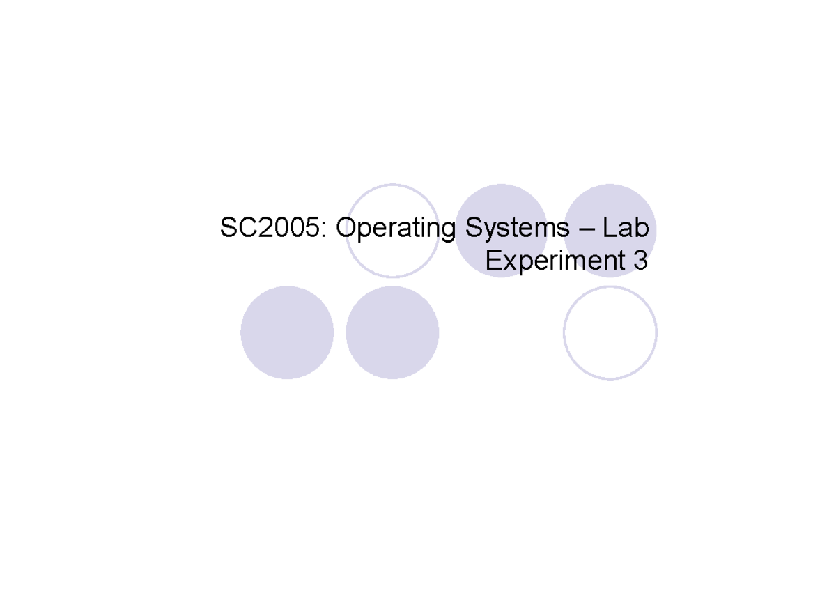 SC2005: Operating Systems Lab Experiment 3 - Thread Life Cycle Overview - Studocu