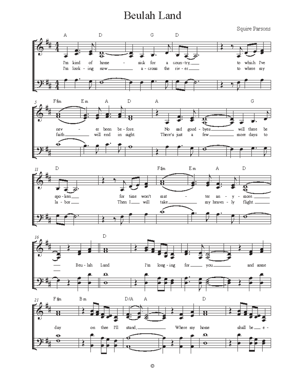 Beulah Land - Score Analysis and Musical Notes - Studocu