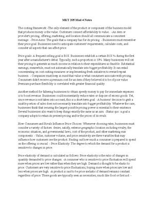 MKT 205 CH. 6 - MKT 205 - CH 6 NOTES - Chapter 6: Product THE OFFERING ...