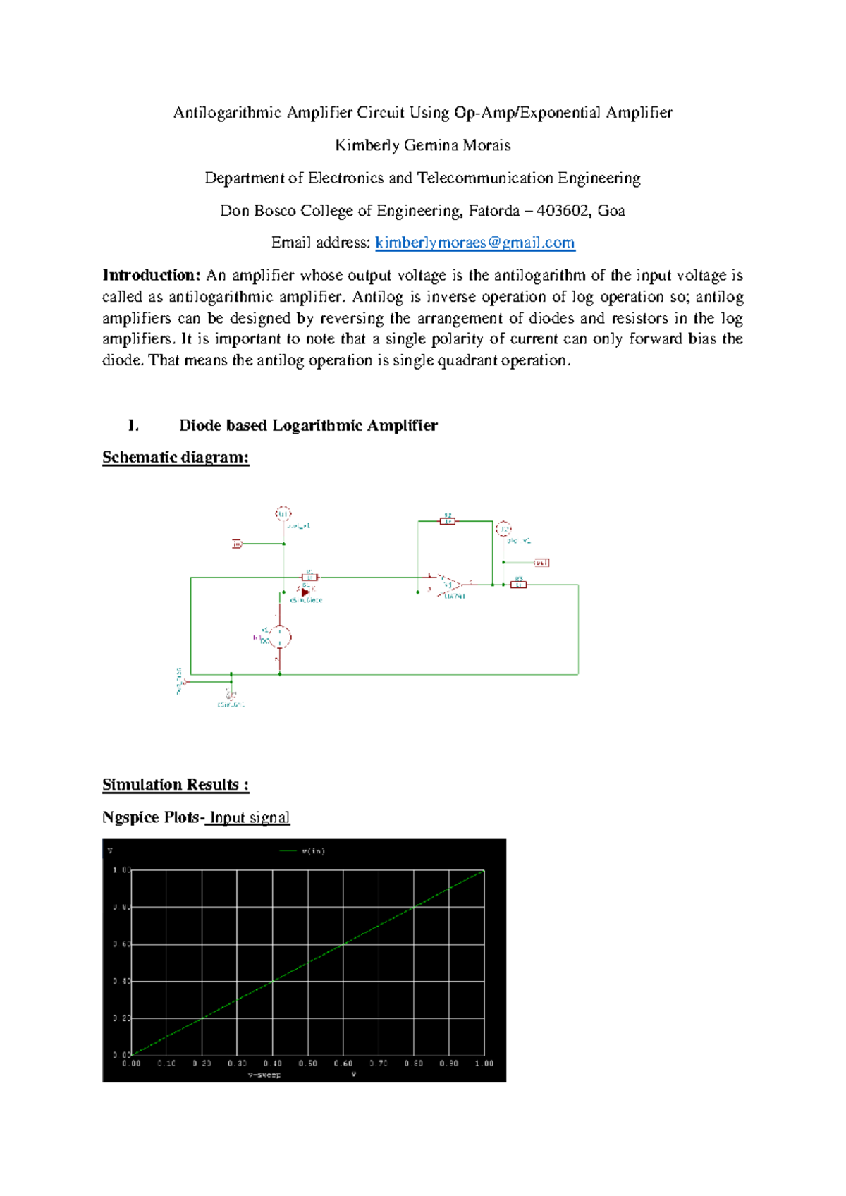 Antilog Amplifier: Notes on Op-Amp Applications for E&TC Students - Studocu