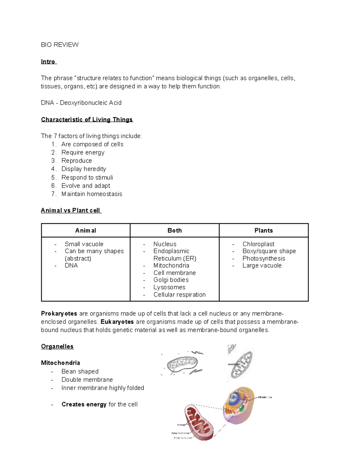 BIO 101 Final Exam Review: Structure, Function & Cell Types - Studocu