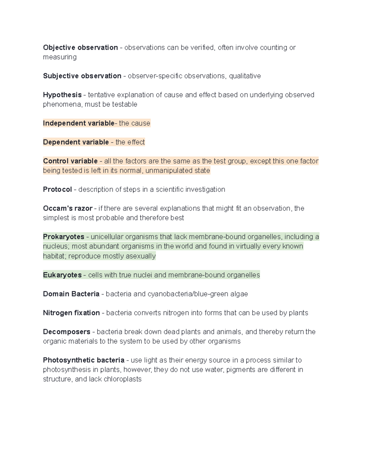BIO 101 Lab Midterm Study Guide: Observations & Microorganisms - Studocu