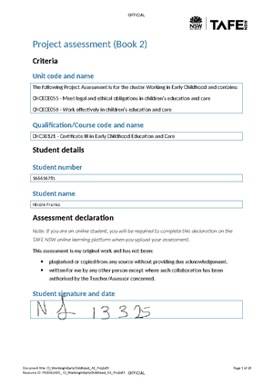 [Solved] What is the age span and cognitive development stages of the - Certificate III Early ...