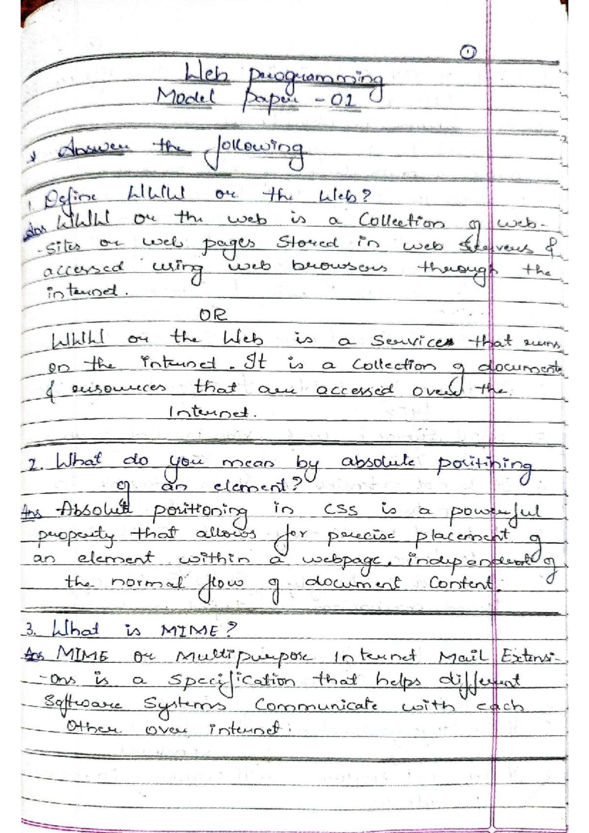 WEB Model Paper 01: Programming Concepts and Techniques for BCA ...