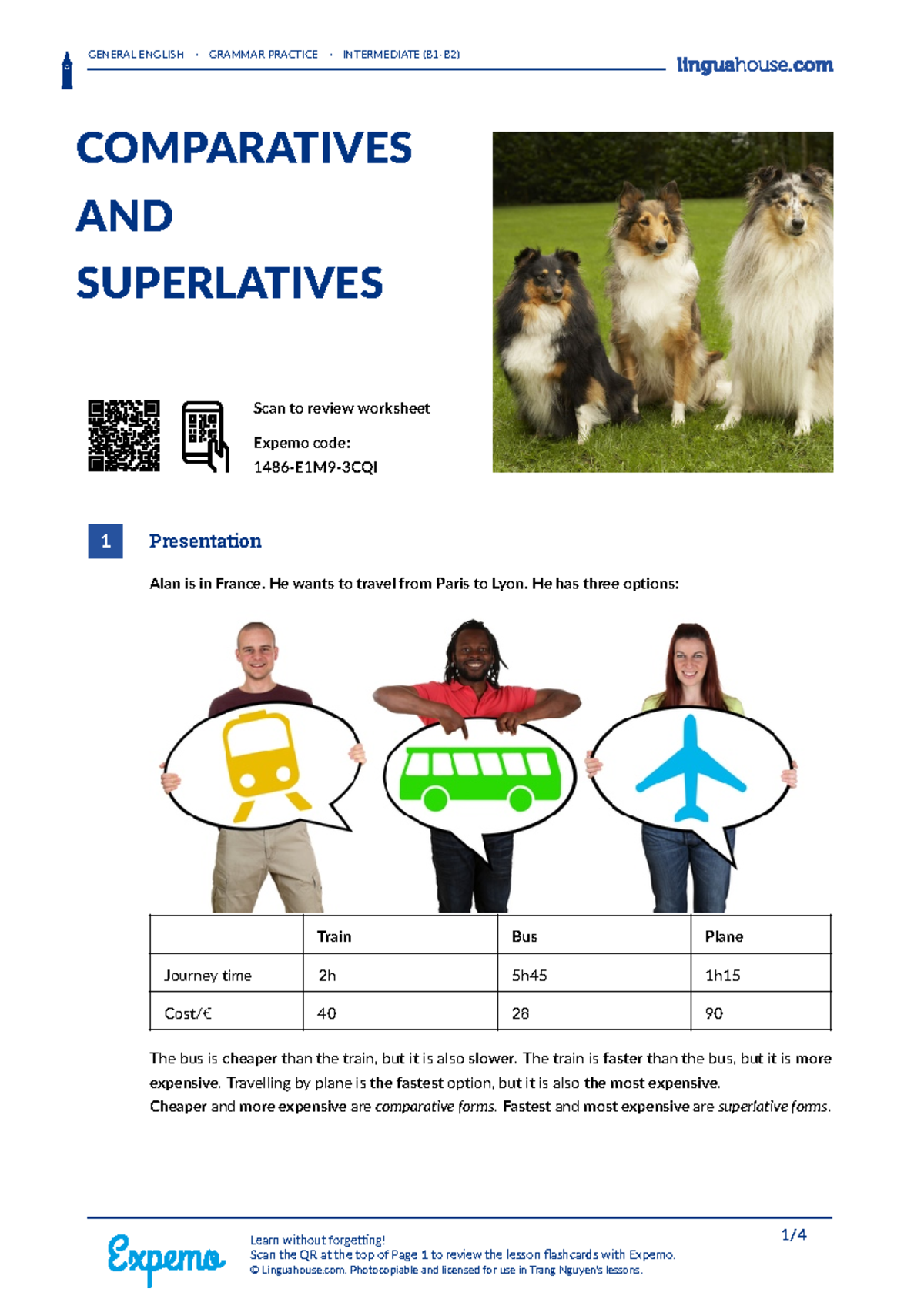 Comparatives and Superlatives in British English - General English B1 ...