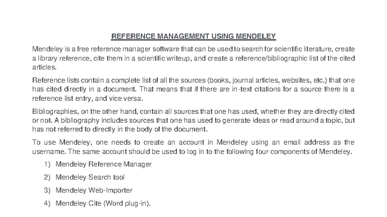 Mendeley 2023: Practical Guide to Reference Management - Studocu