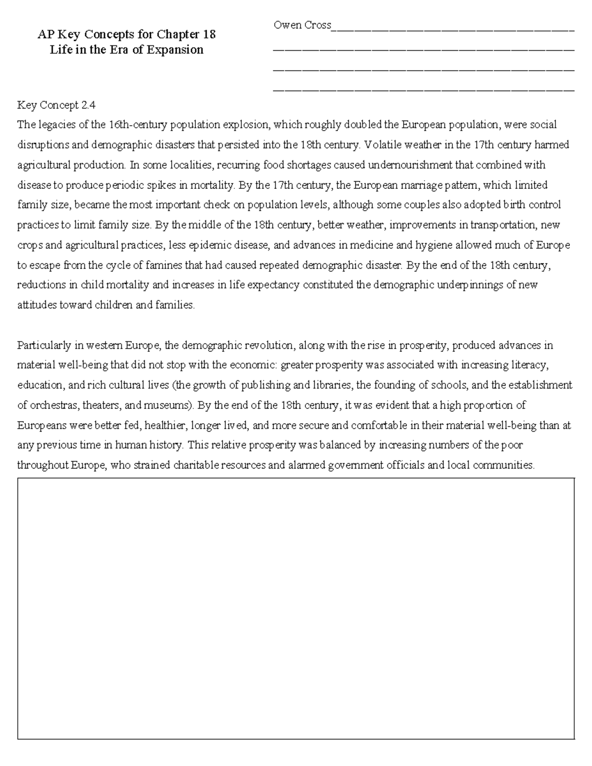 APUSH Key Concepts: Chapter 18 - Life in the Era of Expansion - Studocu