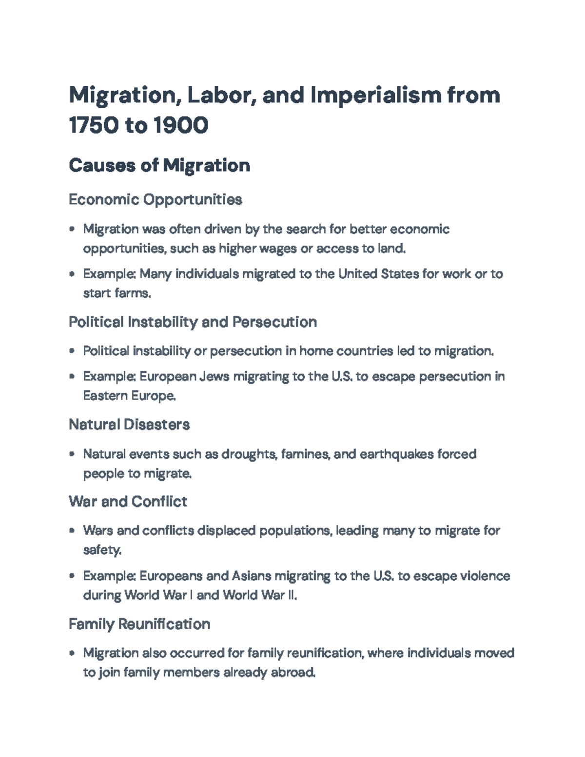 Migration, Labor, and Imperialism (1750-1900): Key Causes & Effects ...