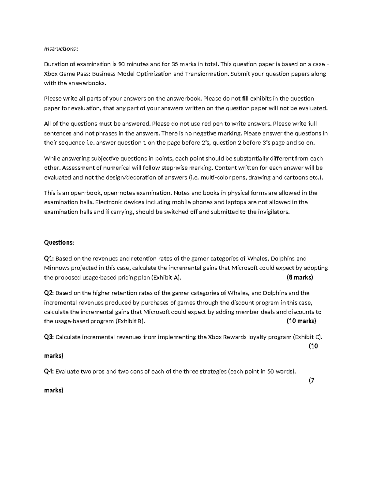 Questions MPIT 2023 - Instructions: Duration of examination is 90 ...