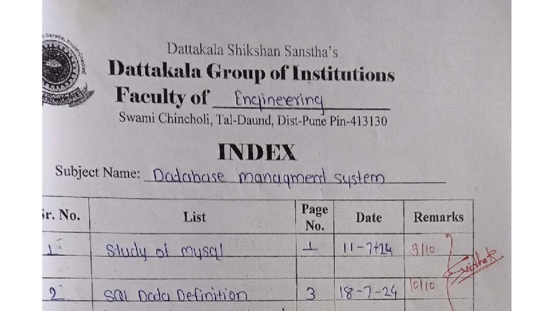 DBMS Practical: SQL DDL & DML Statements Guide - Studocu