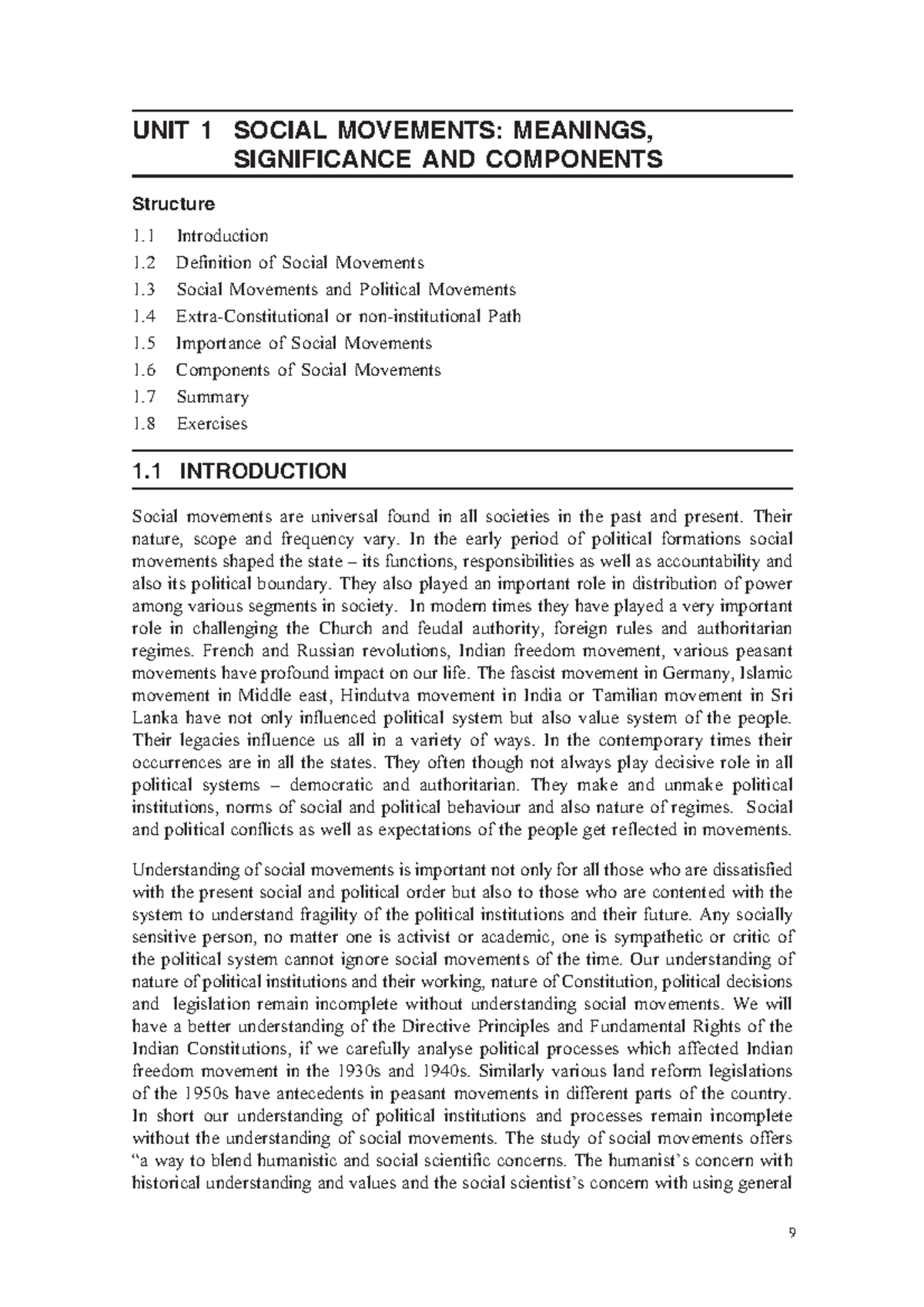 Understanding Social Movements: Concepts and Implications - Studocu