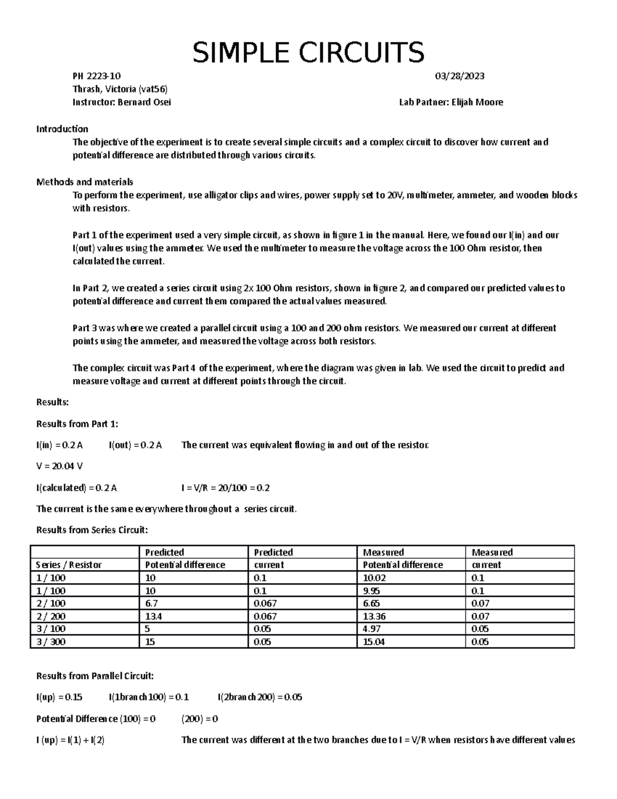 Lab7 simplecircuits - simple circuits lab report - SIMPLE CIRCUITS PH ...
