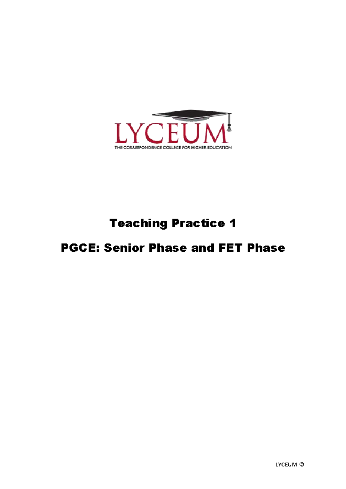 Teaching Practice 1 Module Guide (TRP1437N) for Senior & FET Phase ...
