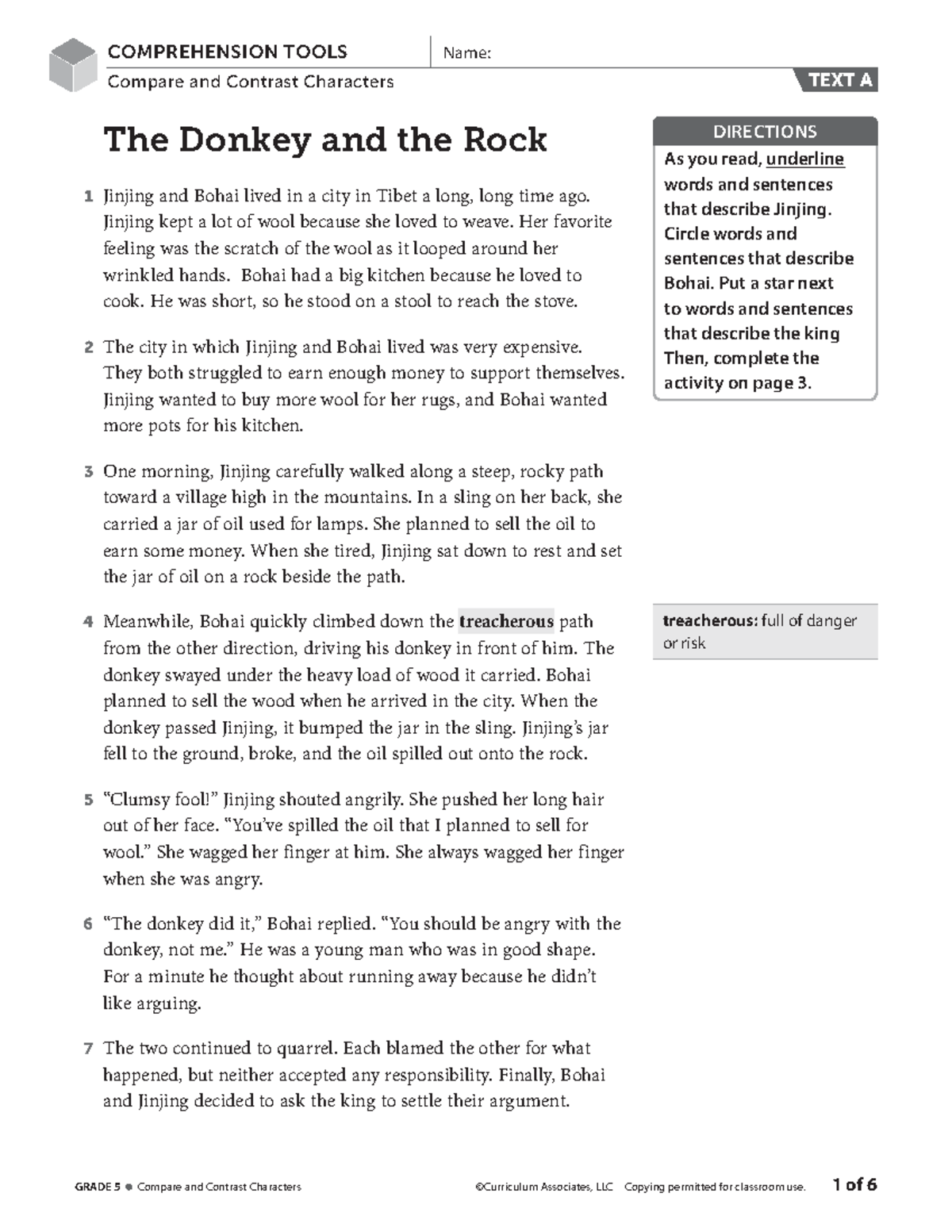 ENG 101 - Compare and Contrast Characters in Short Stories - Studocu