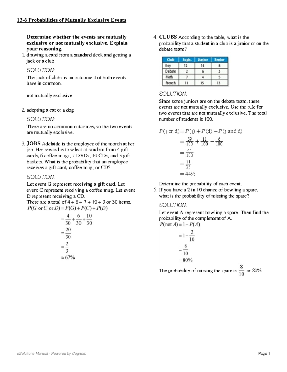 13-6 Final Exam: Probabilities of Mutually Exclusive Events - Studocu