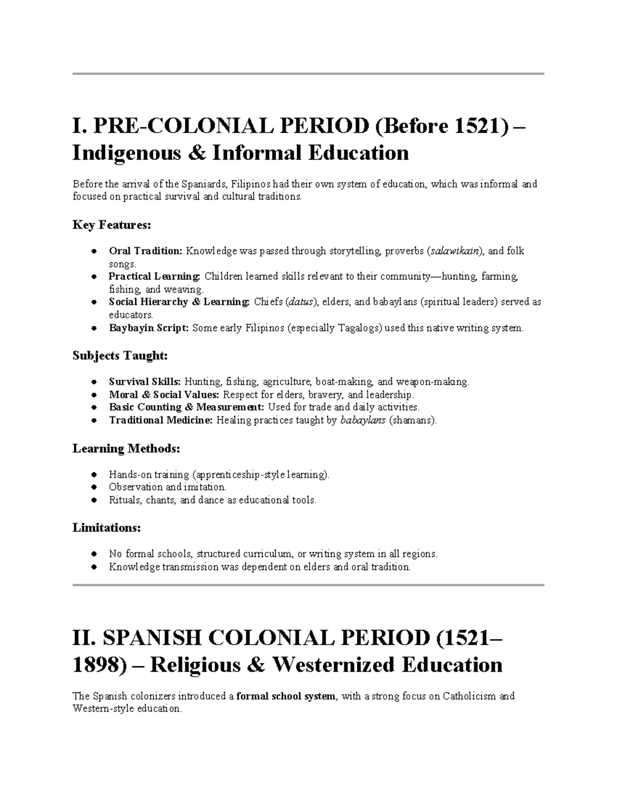 PHL Curriculum Development: A Historical Overview (Pre-Colonial to ...