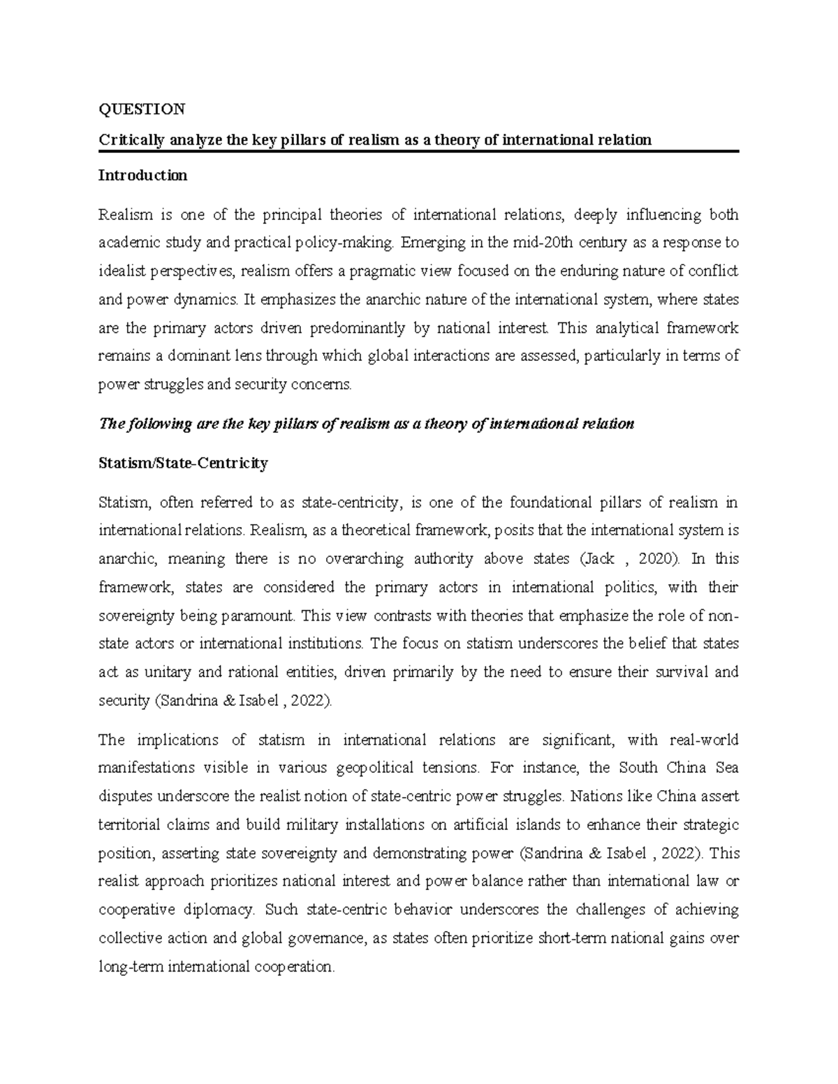 IR 101: Key Pillars of Realism in International Relations Analysis ...