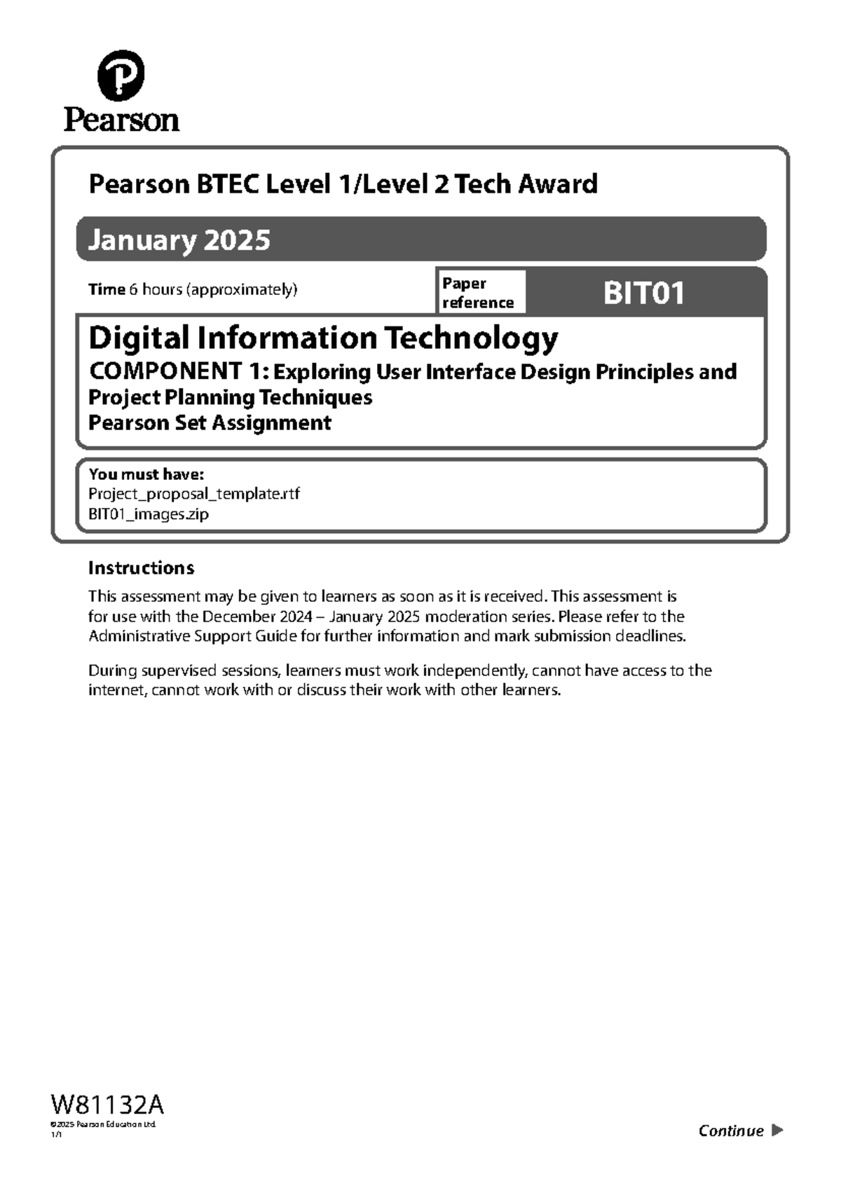 BTEC Level 2 Tech Award DIT BIT01 U1 Jan 2025 User Interface Design ...