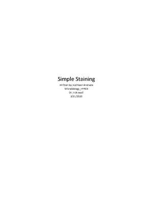 Simple Staining - Lab report - Simple Staining Written by: Kathleen ...