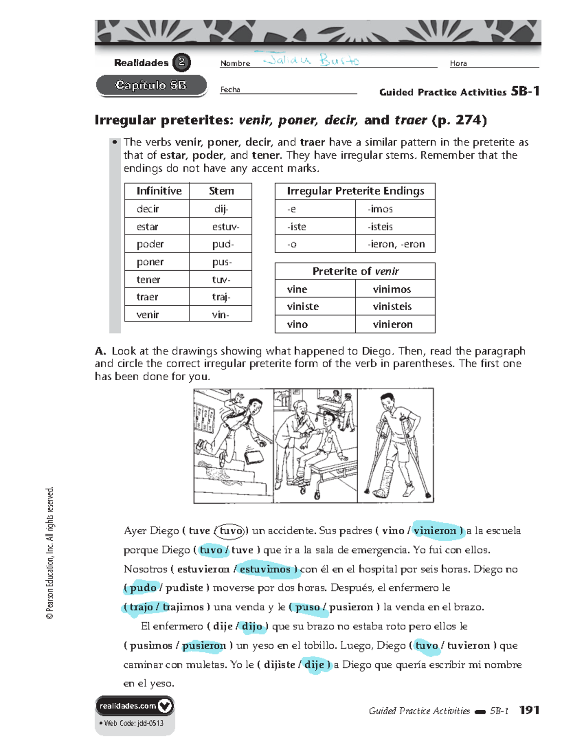 Sp IIH 5B Spring Review: Irregular Preterite Verbs Guide - Studocu