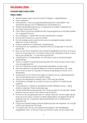 Donkerweb Temas - Summary Donker web - gaan Ma doen as ek weg maar aangaan met my (bl. 15) Binne ...