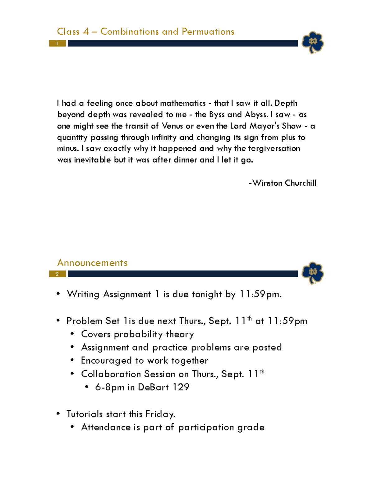 Combinations and Permutations: Probability Theory Class (Math 101 ...