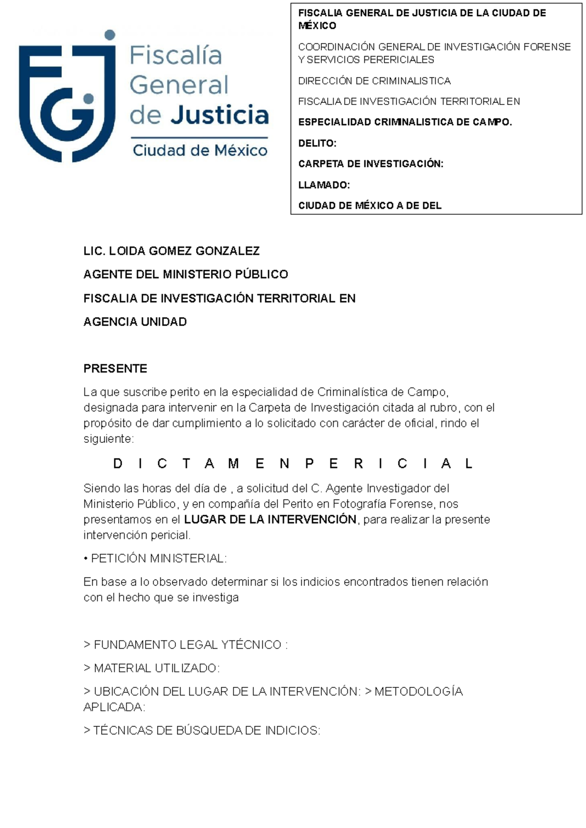 Descripción - 1234567788 - MÉXICO COORDINACIÓN GENERAL DE INVESTIGACIÓN ...