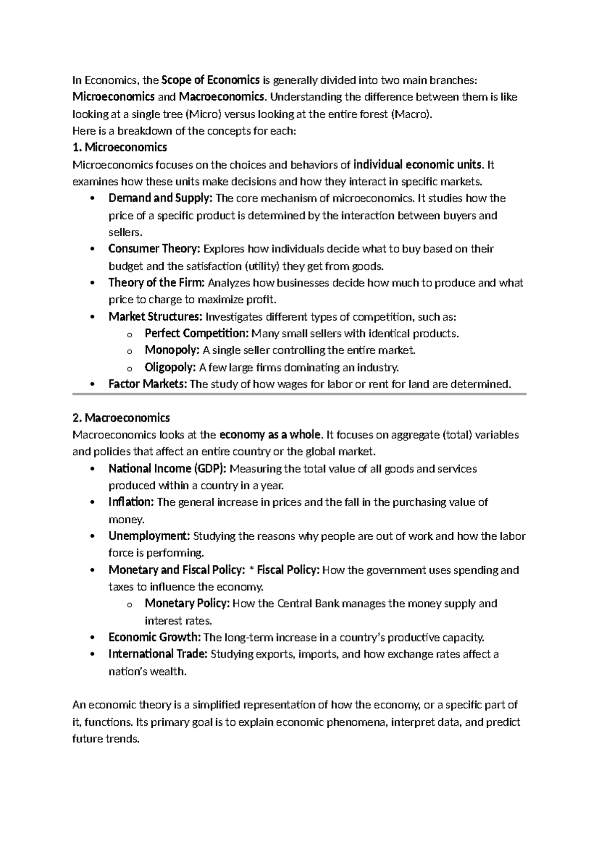 Prelim - Microeconomics: Understanding Micro vs. Macro Concepts - Studocu