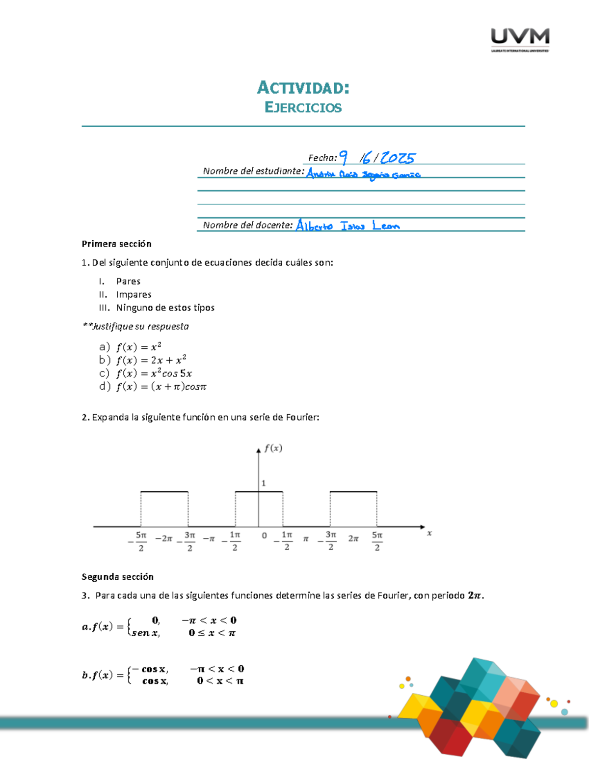 Tarea 11: Ejercicios de Ecuaciones Diferenciales y Series de Fourier - Studocu