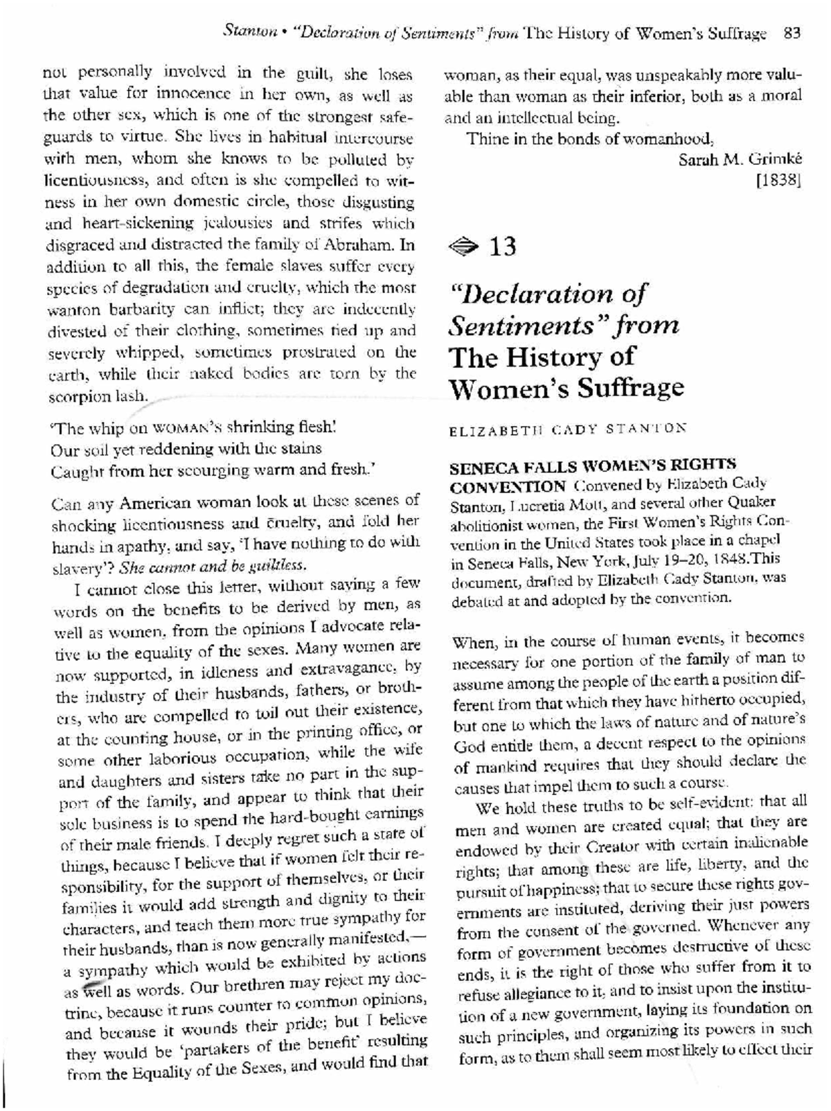 Midterm Exam Study Guide for Course XYZ 101: Women's Rights and ...