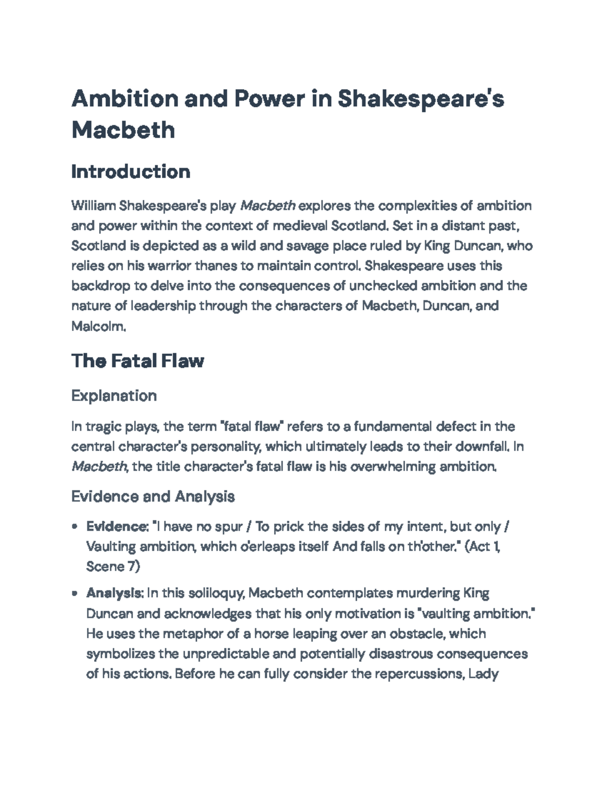 Shakespeare's Macbeth: Analyzing Ambition and Leadership Dynamics ...