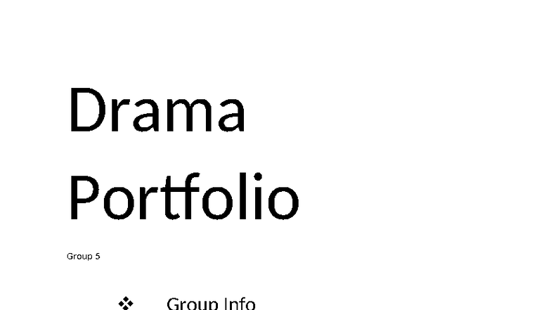 Drama Portfolio - Group 5: Exploring Themes in Playwriting - Studocu