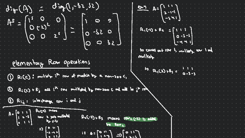 MTH141 - Chapter 1 Notes on Matrix Row Operations - Studocu