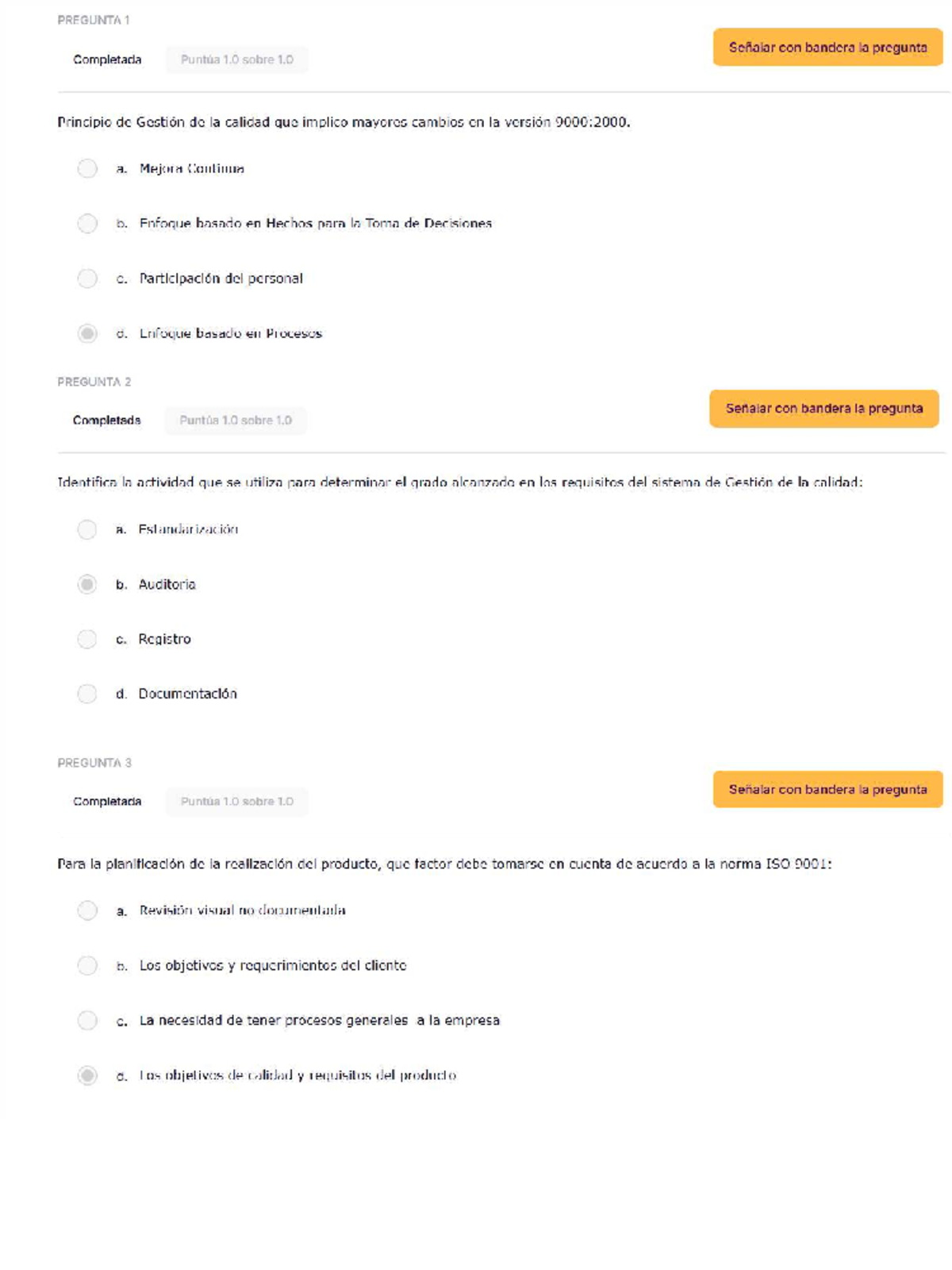 Gestión de Calidad Examen Semana 2 - Preguntas y Respuestas - Studocu