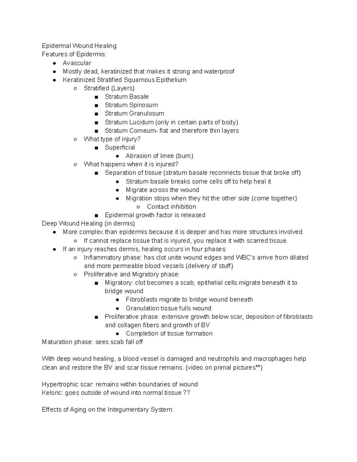 1 16 19 - Lecture Notes on Epidermal and Deep Wound Healing - Studocu