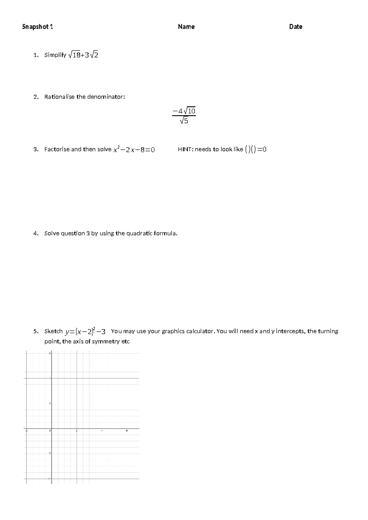 Unit 1 Snapshot Compilation: Key Concepts & Problem Solving - Studocu