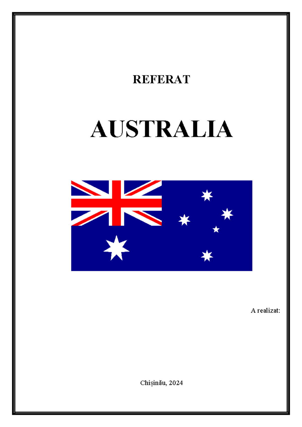 Referat despre Australia - Caracteristici Geografice și Economice - Studocu