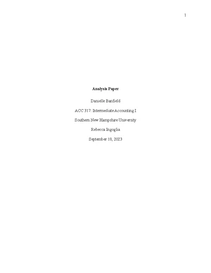 ACC 317 Project One Milestone Assignment: Journal Entries & Analysis ...