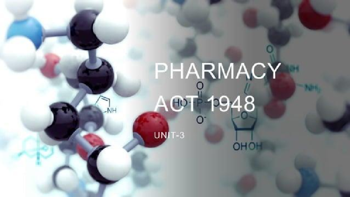 PHARMACY 101: Overview of the Pharmacy Act 1948 and Council Functions ...