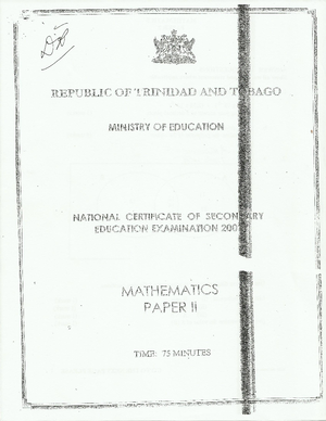 Jan 2025 Math CSEC - hjb - TEST CODE 01234020 FORM TP 02025020 JANUARY ...