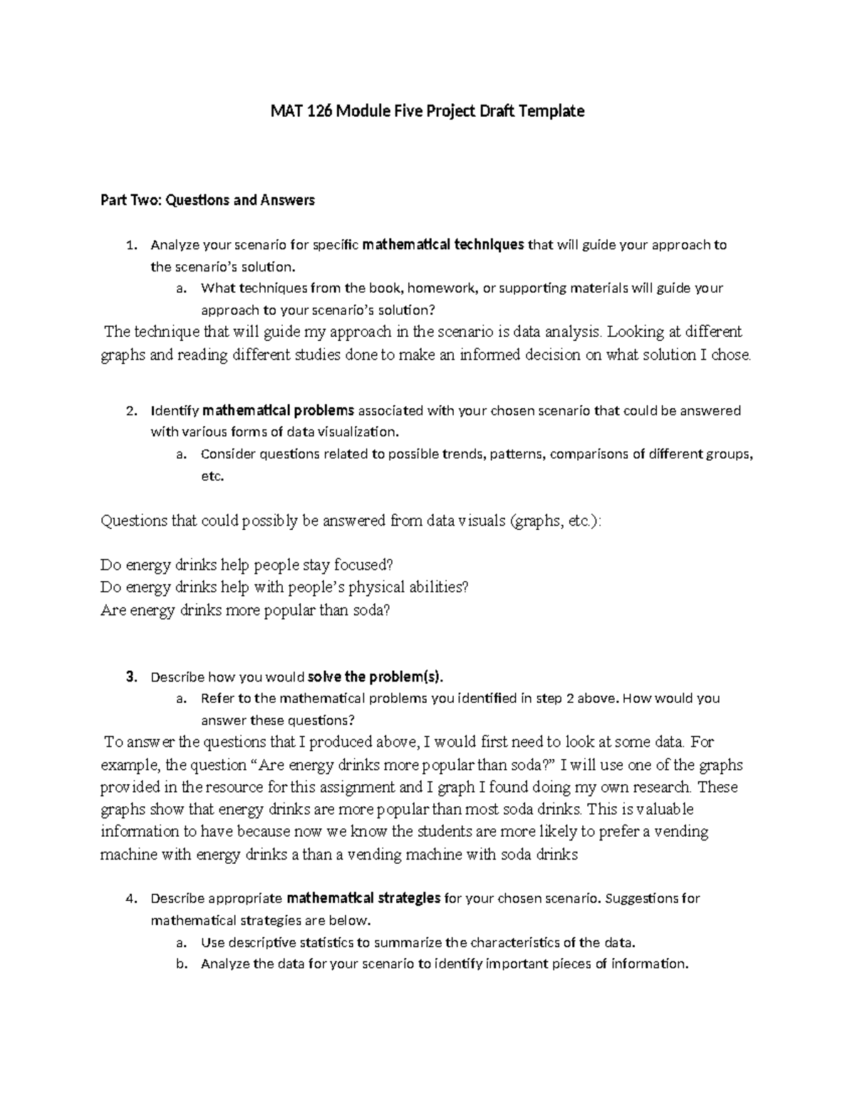 MAT 126 Module Five Project: Energy Drink Analysis Draft - Studocu