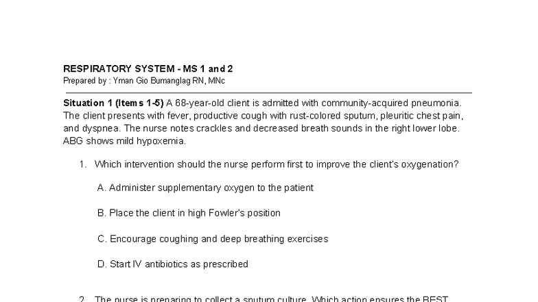 Perpetual Respiratory System Exam MS 1 & 2 Notes - Studocu