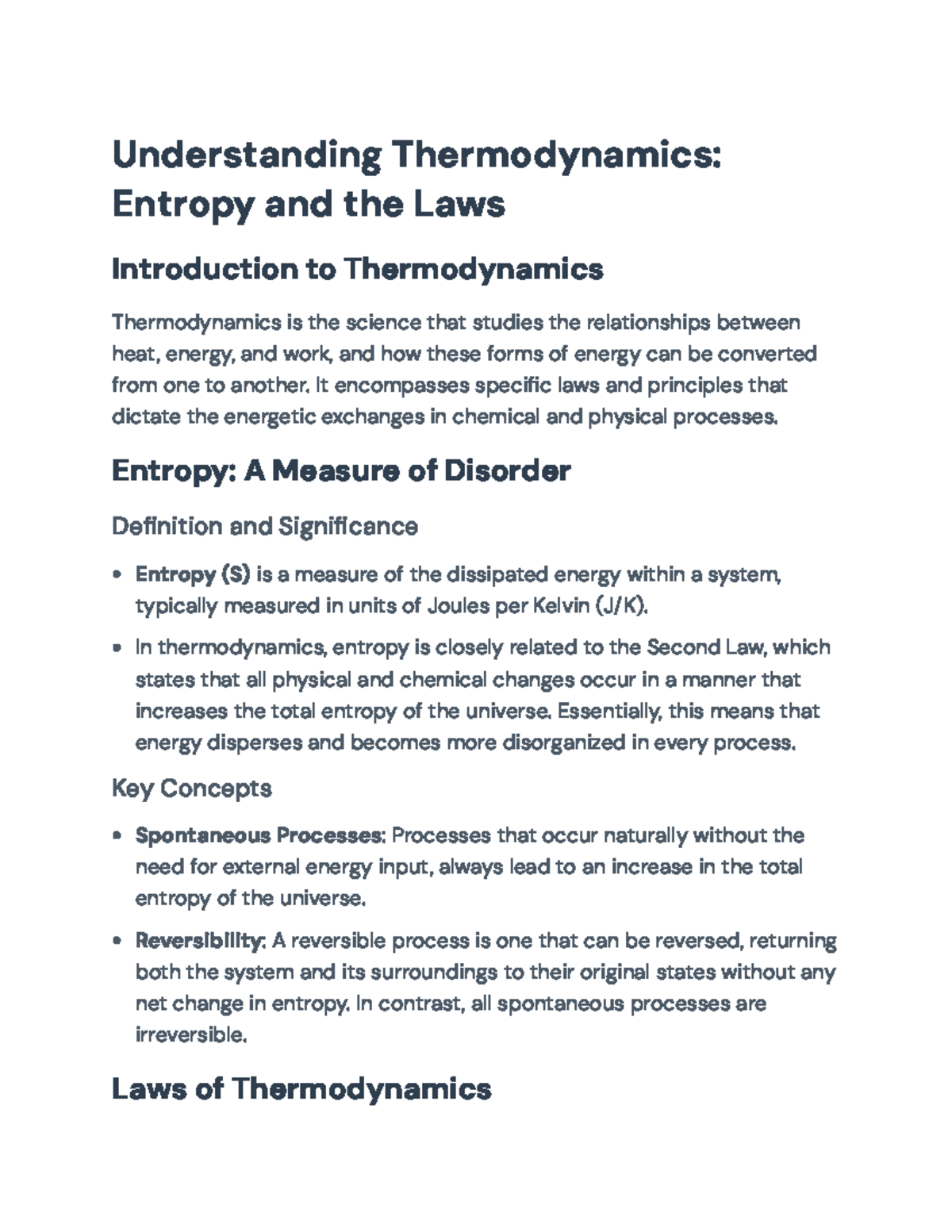 Understanding Thermodynamics: Entropy and the Laws of Energy ...