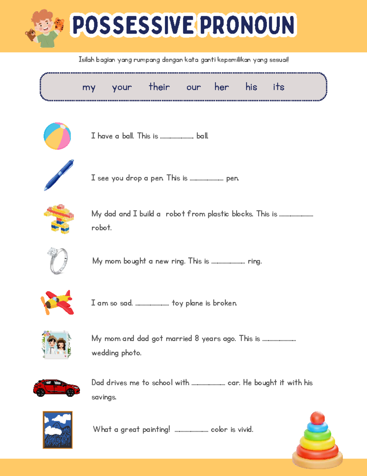 POSSESSIVE PRONOUN ACTIVITY EXERCISE - Studocu
