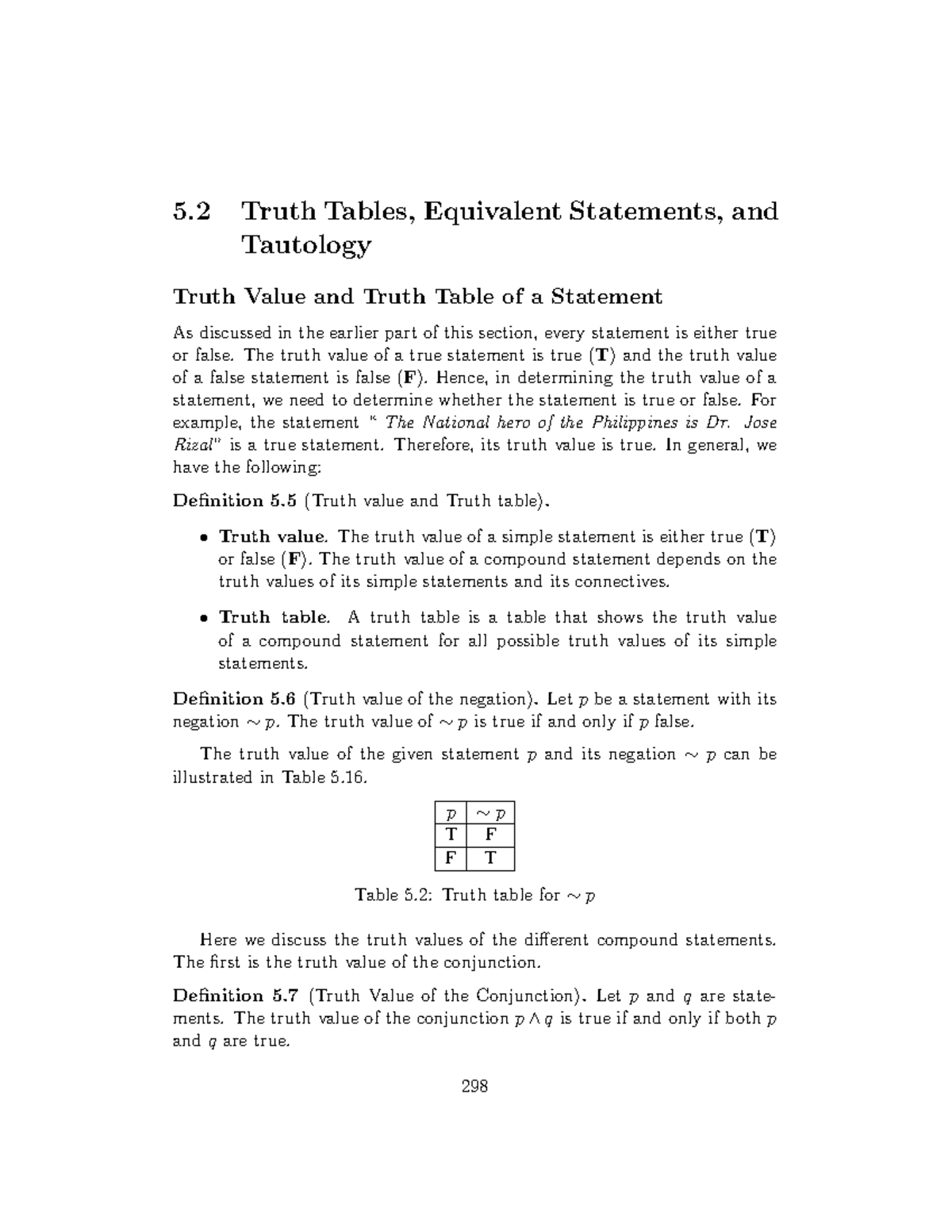 MMW 45 - MMW 45 notes - 5 Truth Tables, Equivalent Statements, and ...