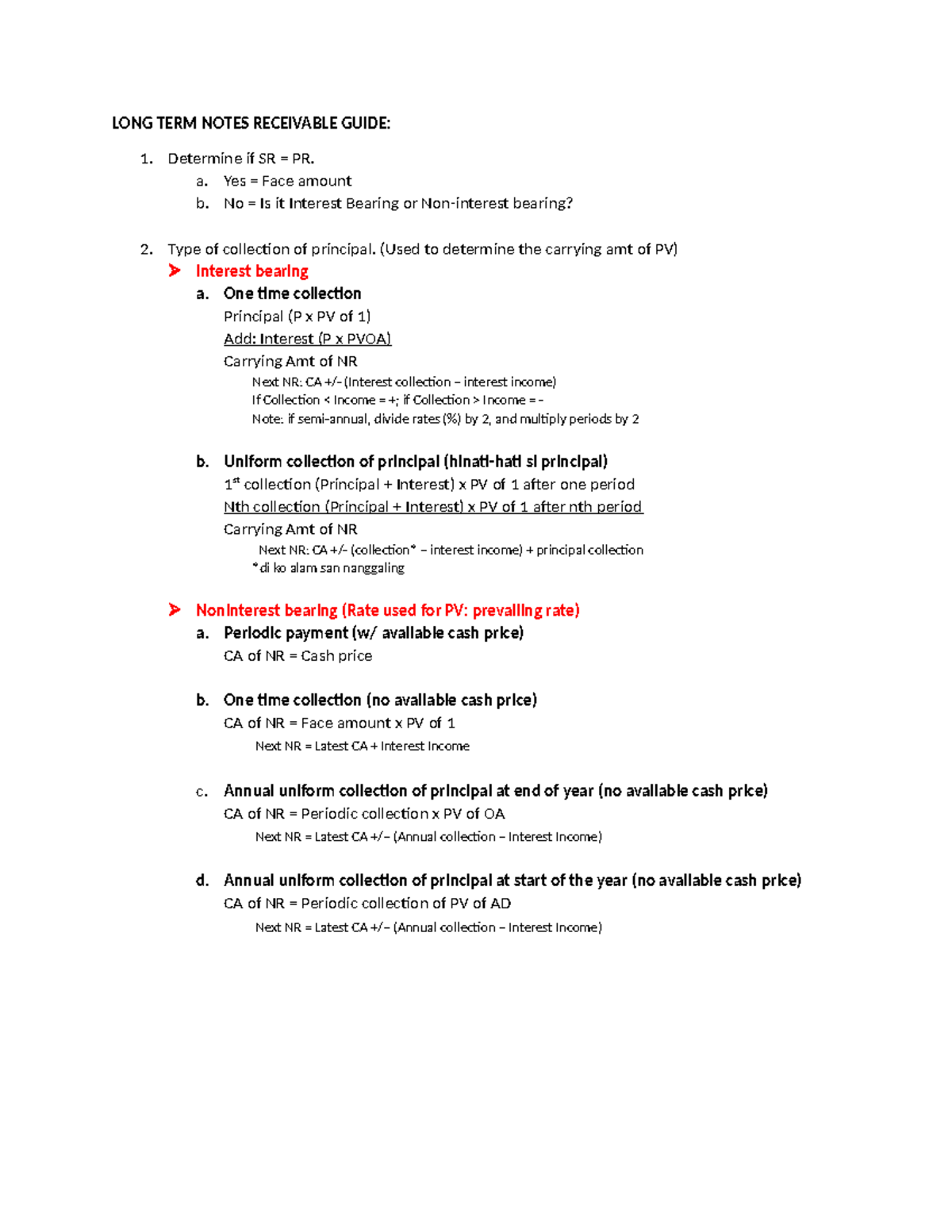 LONG TERM Notes Receivable Guide - LONG TERM NOTES RECEIVABLE GUIDE: 1 ...